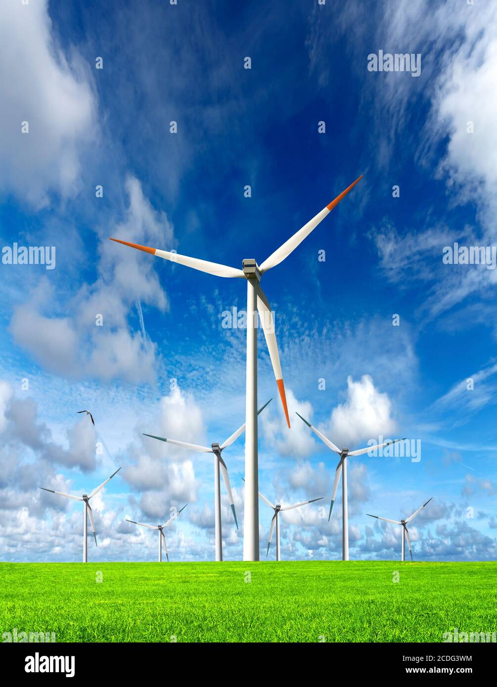 Wind turbines landscape Stock Photo - Alamy