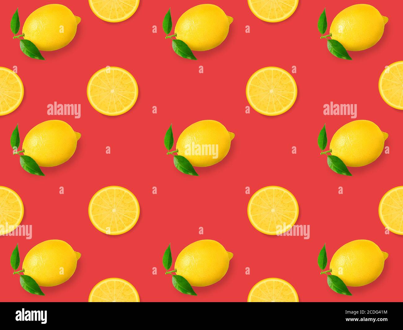 citrous lemons red color background food lemon design; flat bay Stock ...