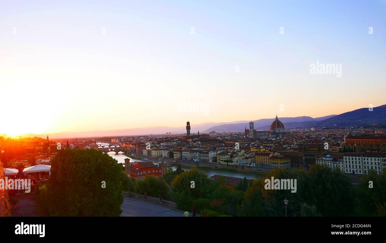 Florence, Italy: Evening city panorama Stock Photo - Alamy