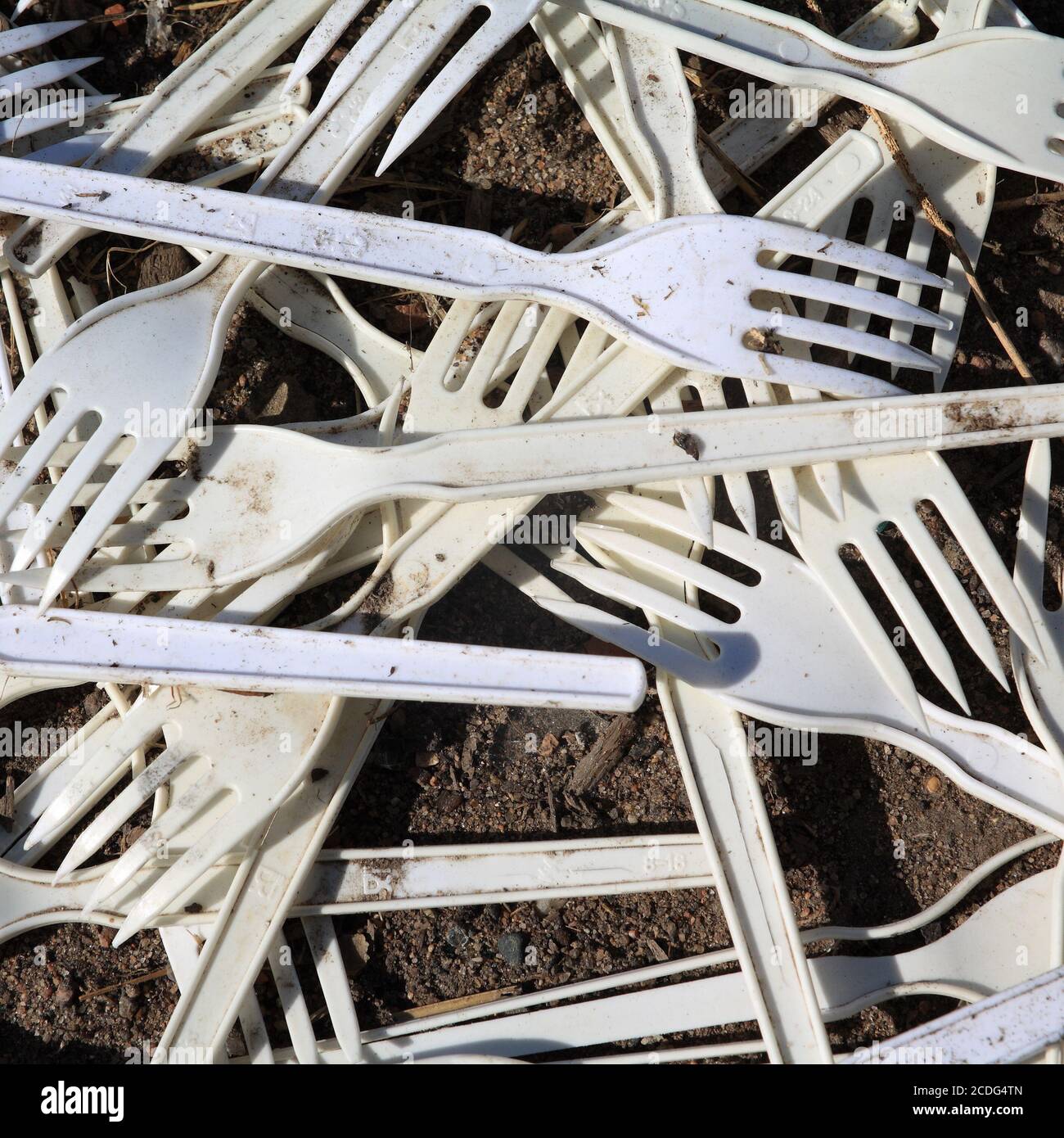 old plastic forks Stock Photo - Alamy