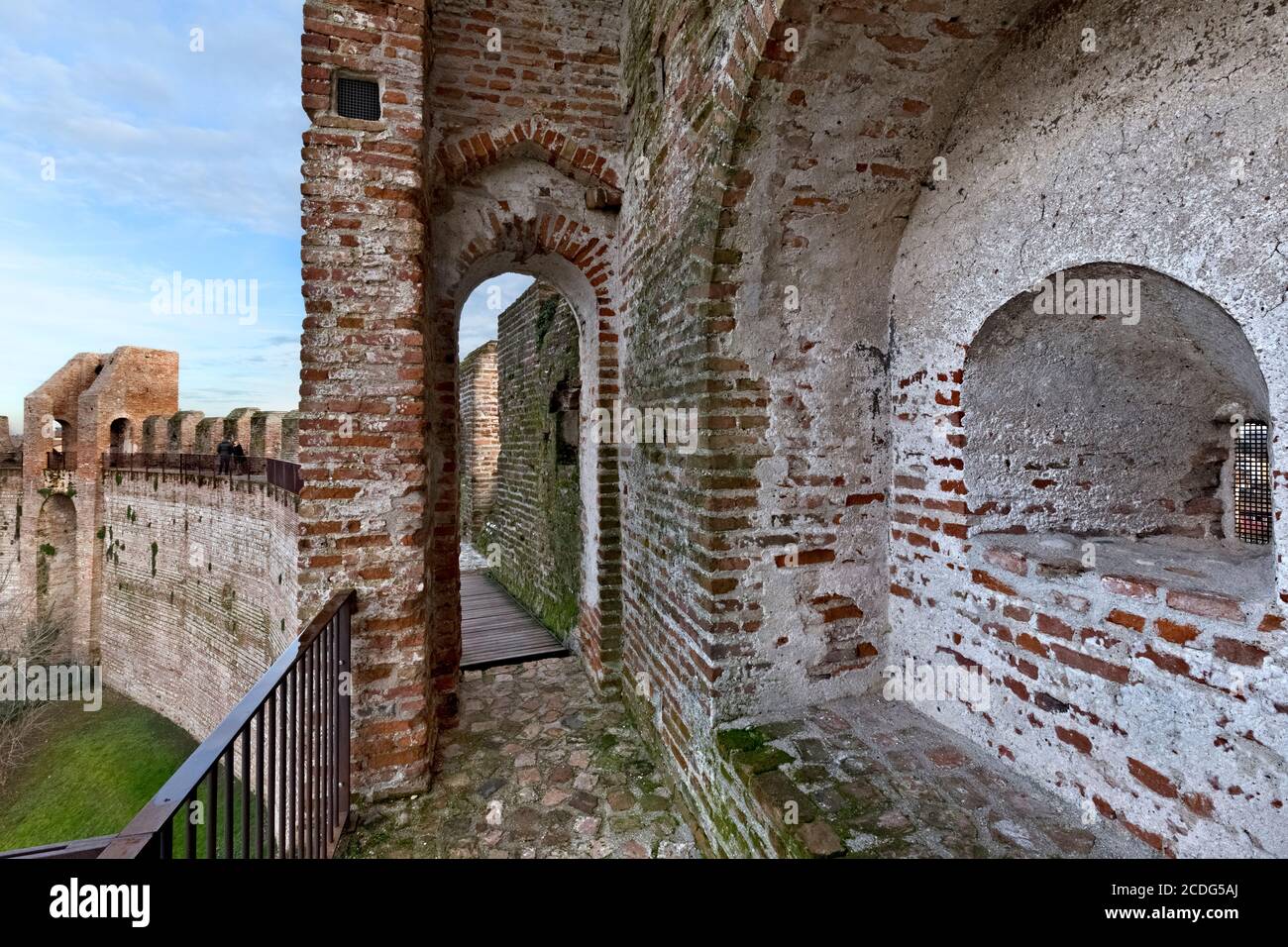 Medieval towers and walls of the town of Cittadella. Padova province ...