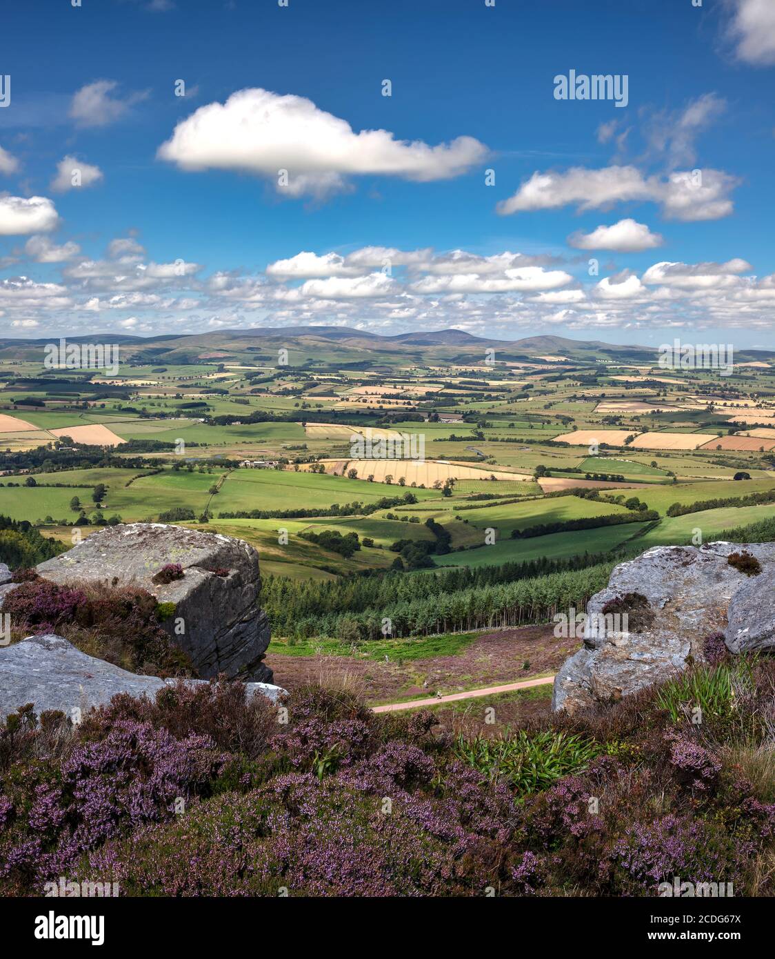 Summertime views across the Simonside Hills near Rothbury in ...
