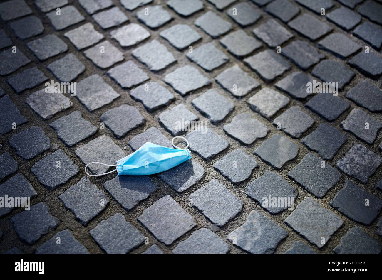 Dirty used hygienic mask protection coronavirus, through use leave on ...