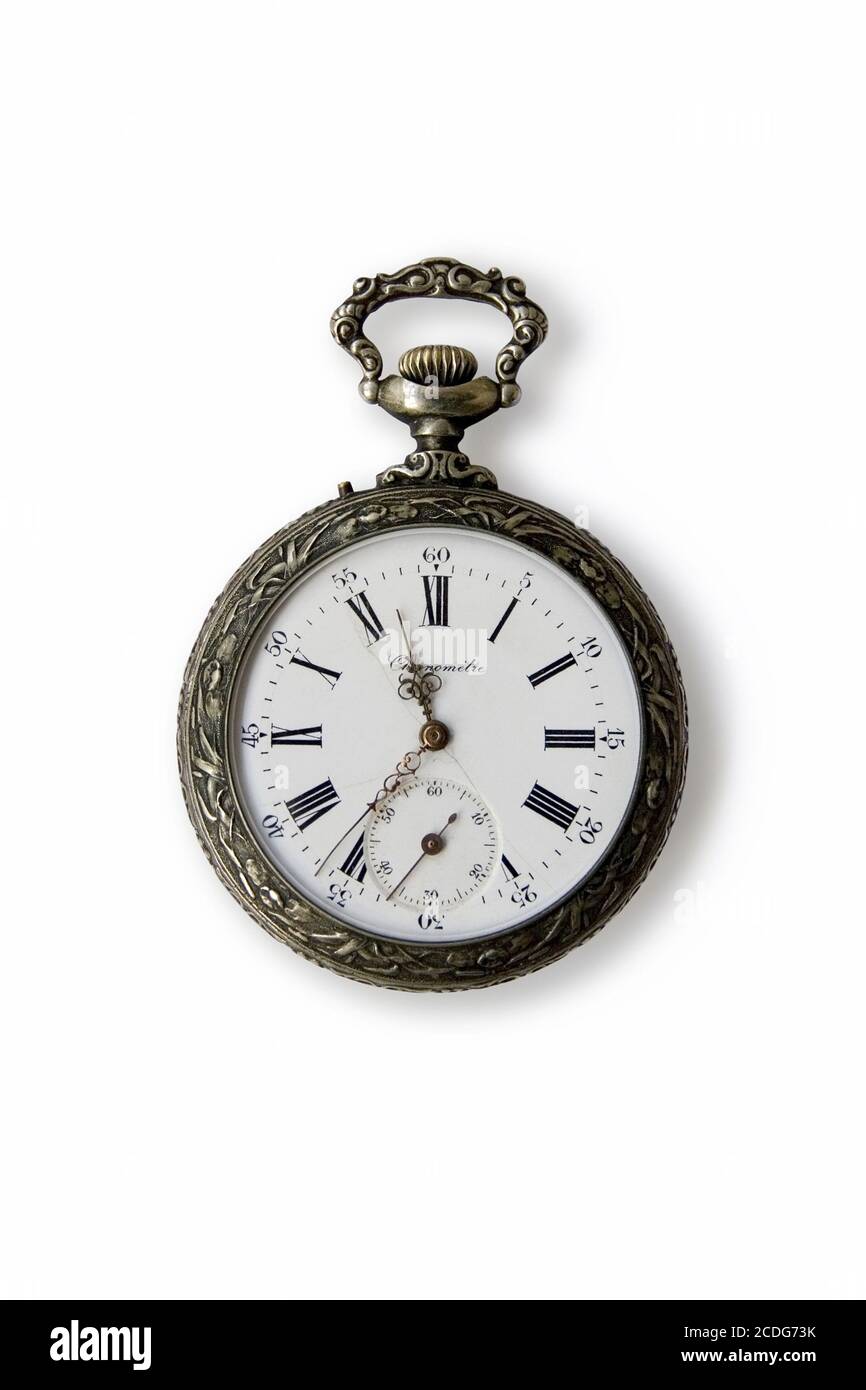 Old Pocket watch on a white background Stock Photo - Alamy