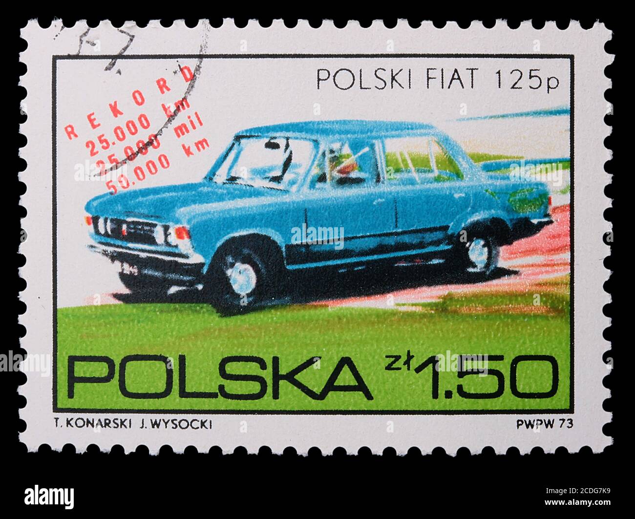 Poland - CIRCA 1973: A stamp - Fiat Stock Photo - Alamy