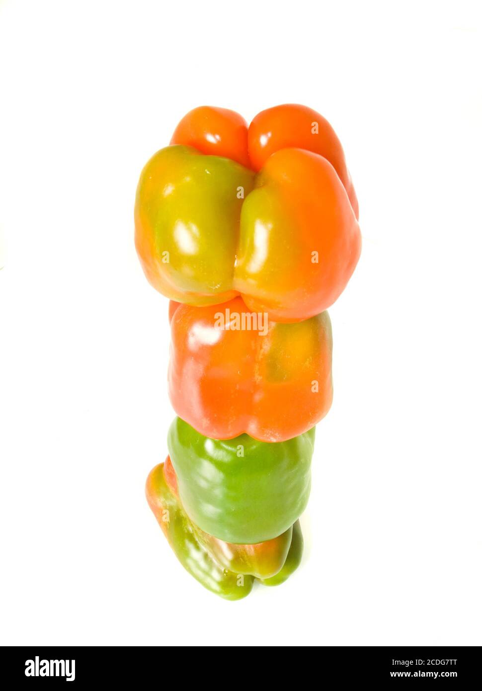 Bell pepper tower over white Stock Photo - Alamy