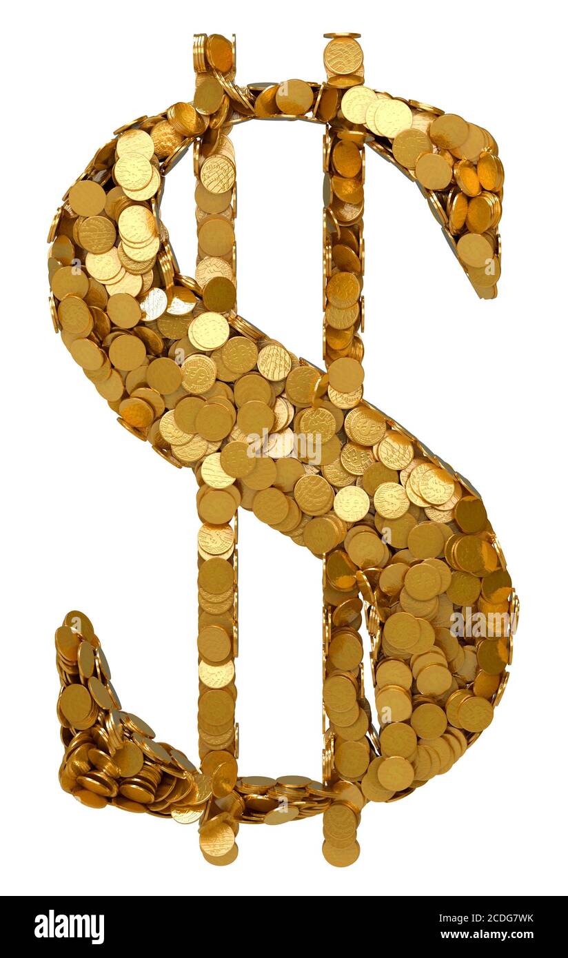 American Dollar Currency symbol shaped with coins Stock Photo - Alamy
