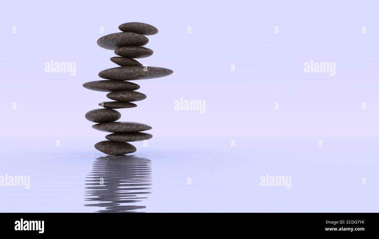 Stability and balance. Plie of Pebbles Stock Photo - Alamy
