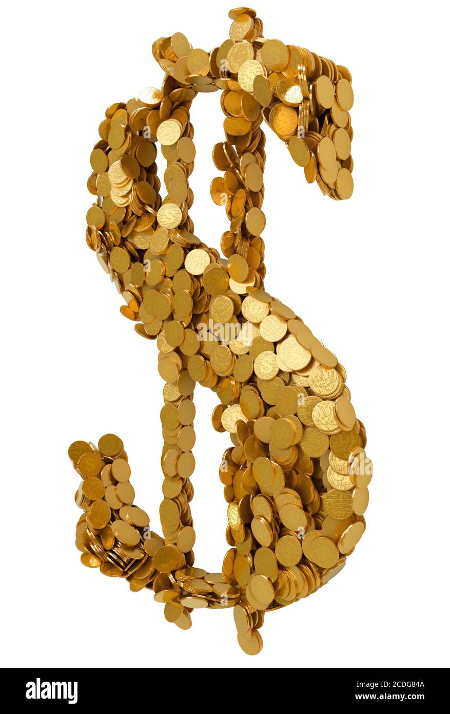 American Dollar Currency shaped with coins Stock Photo - Alamy