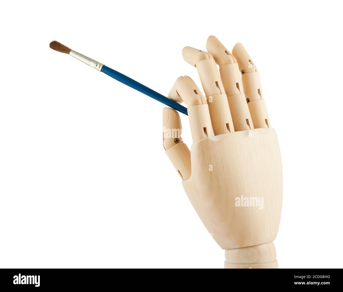 Wooden hand and brush Stock Photo - Alamy