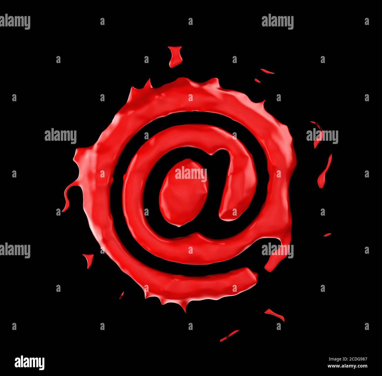 Red blob at symbol over black background Stock Photo - Alamy