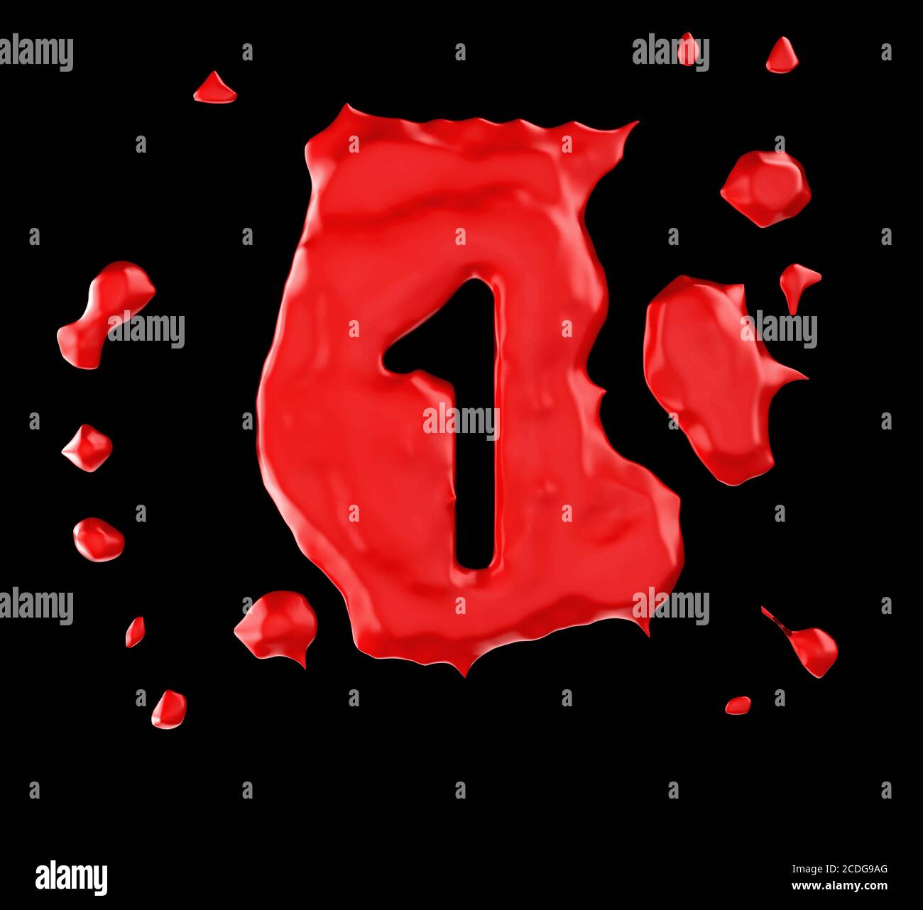 Red blob 1 figure over black background Stock Photo - Alamy