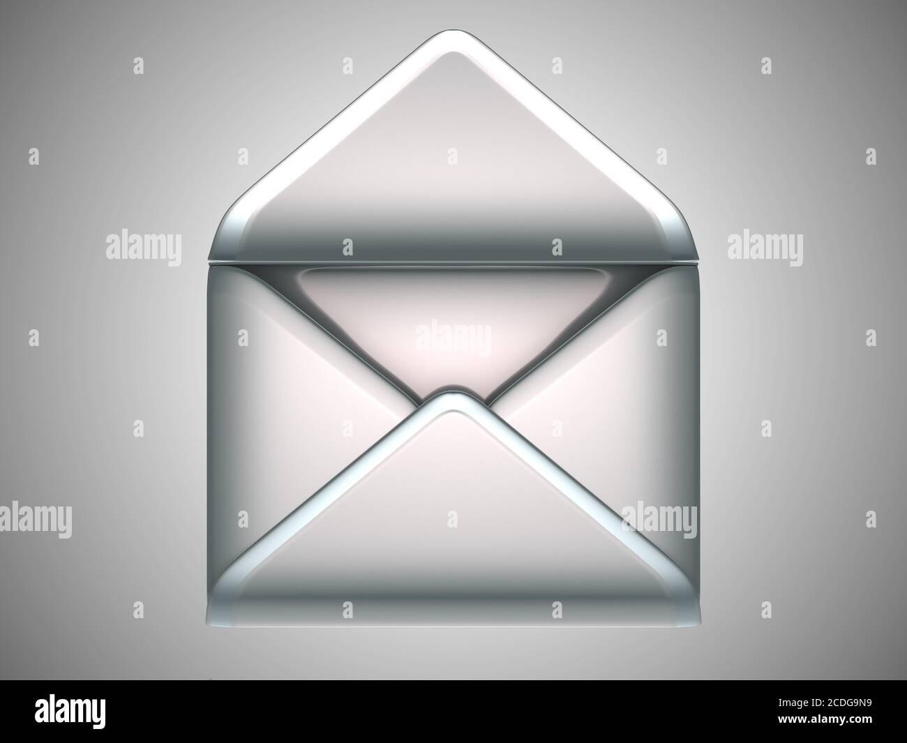 Mail and post - opened silver envelope Stock Photo - Alamy