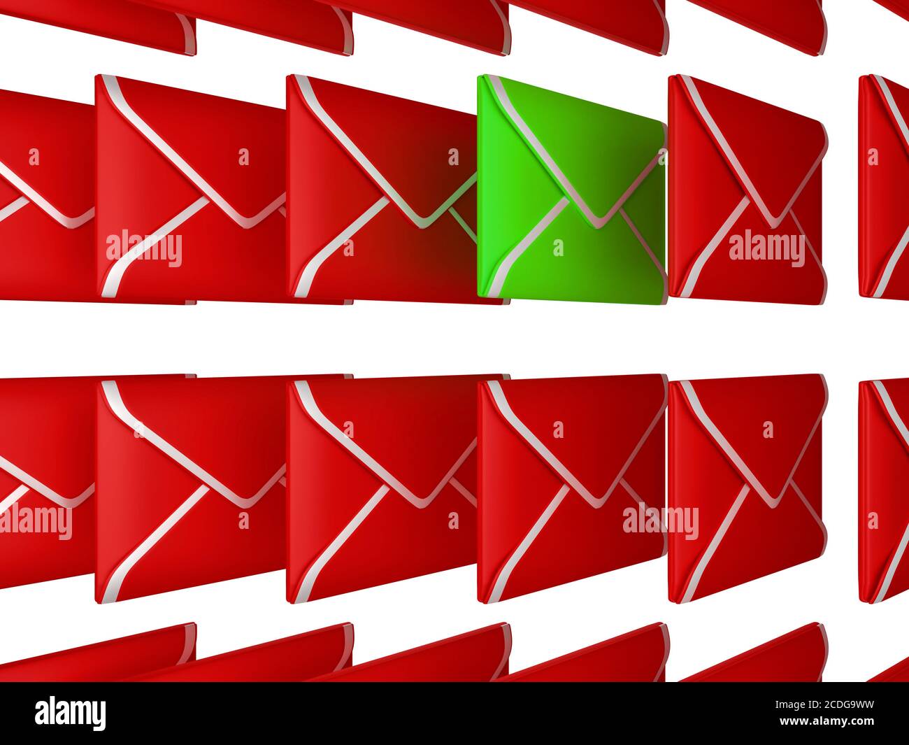 Check your Email - unread letter among red envelopes Stock Photo - Alamy