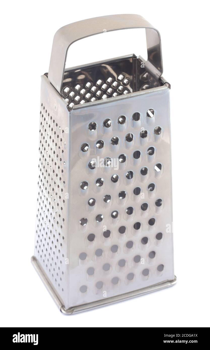 The steel grater on white background Stock Photo - Alamy