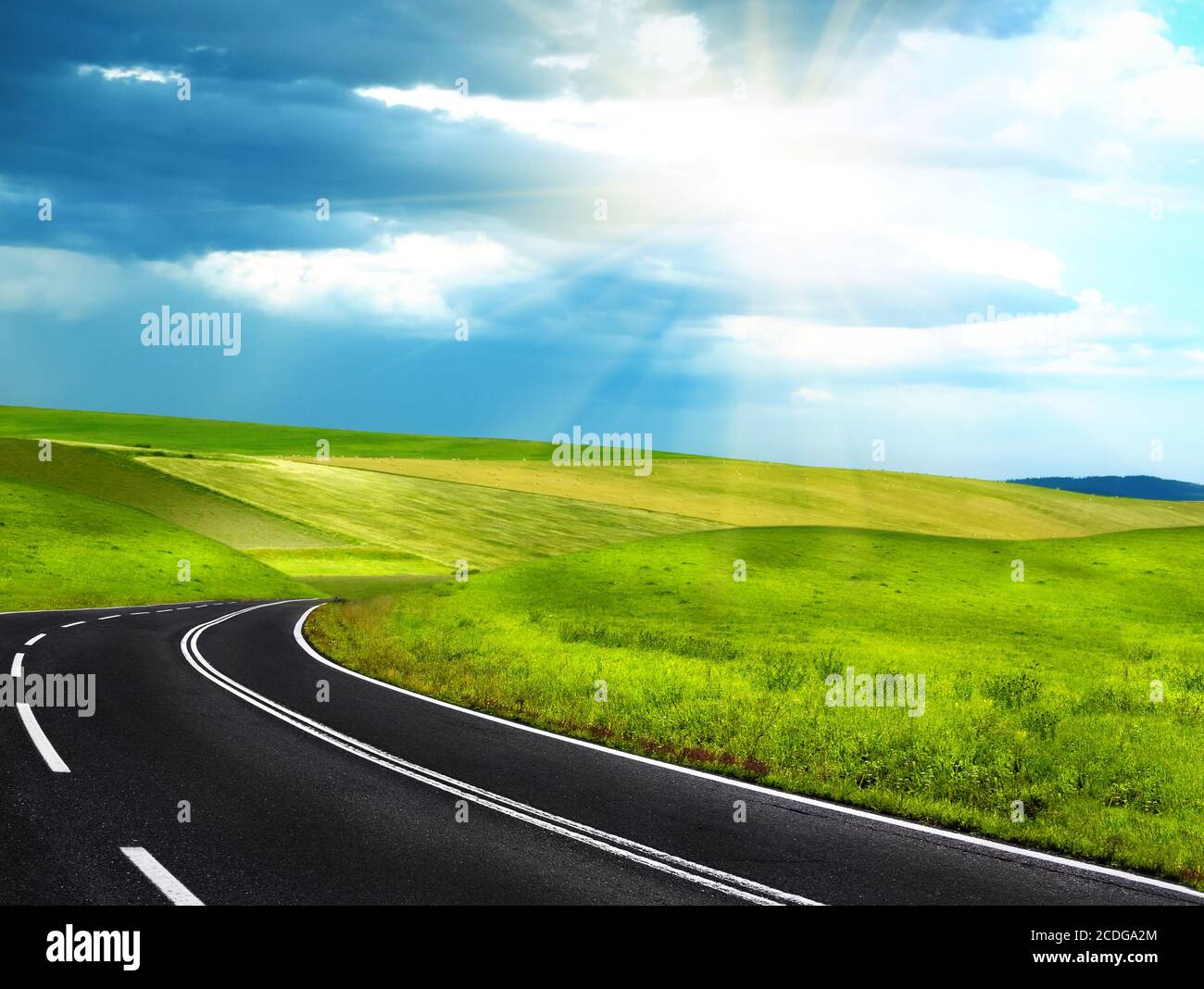 Curved road color hi-res stock photography and images - Alamy