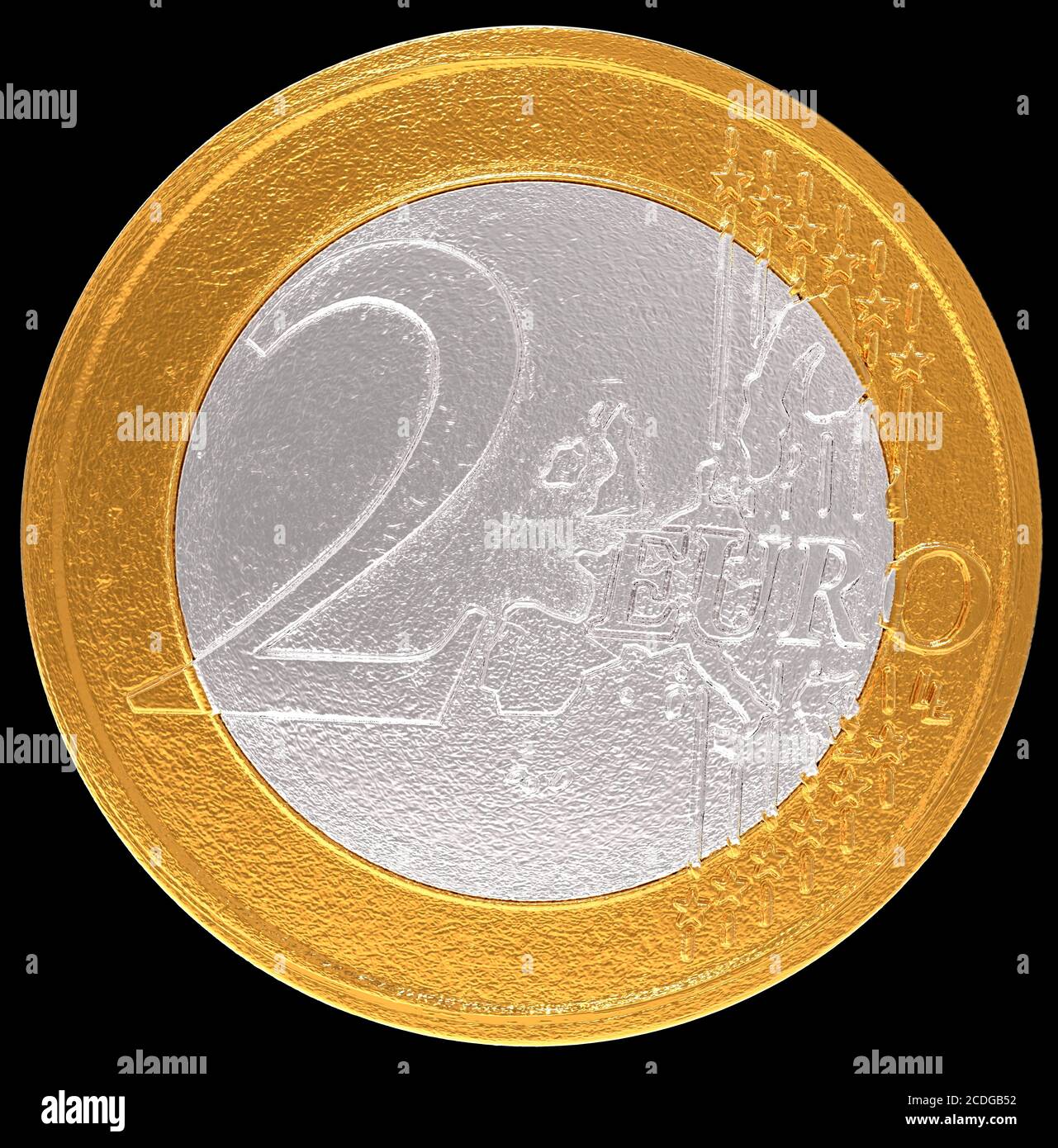 2 Euro: European Union currency Stock Photo - Alamy