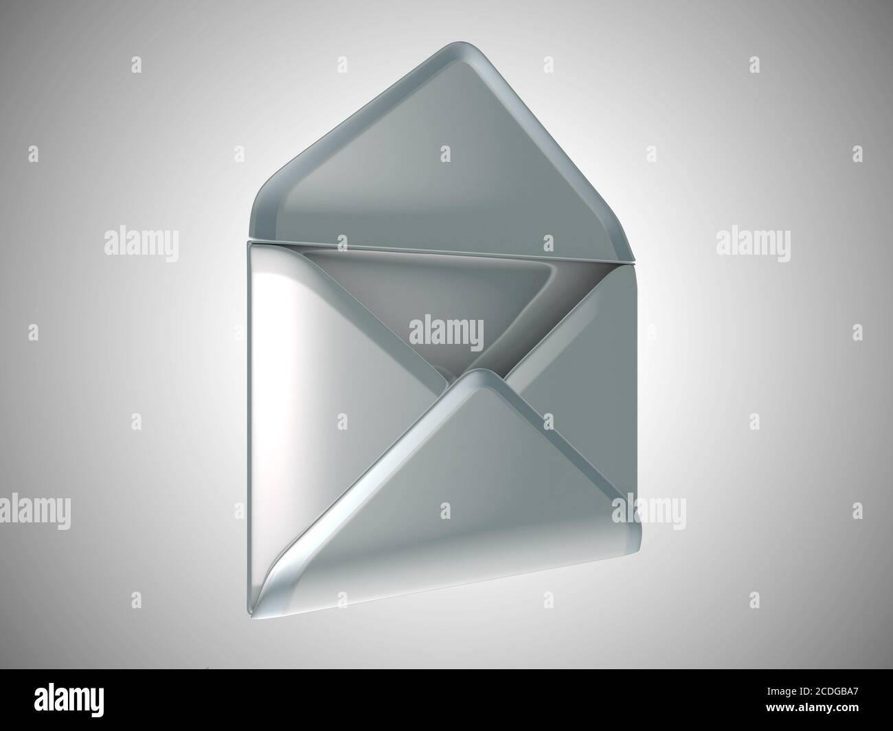 Mail and post: opened metallic envelope Stock Photo - Alamy