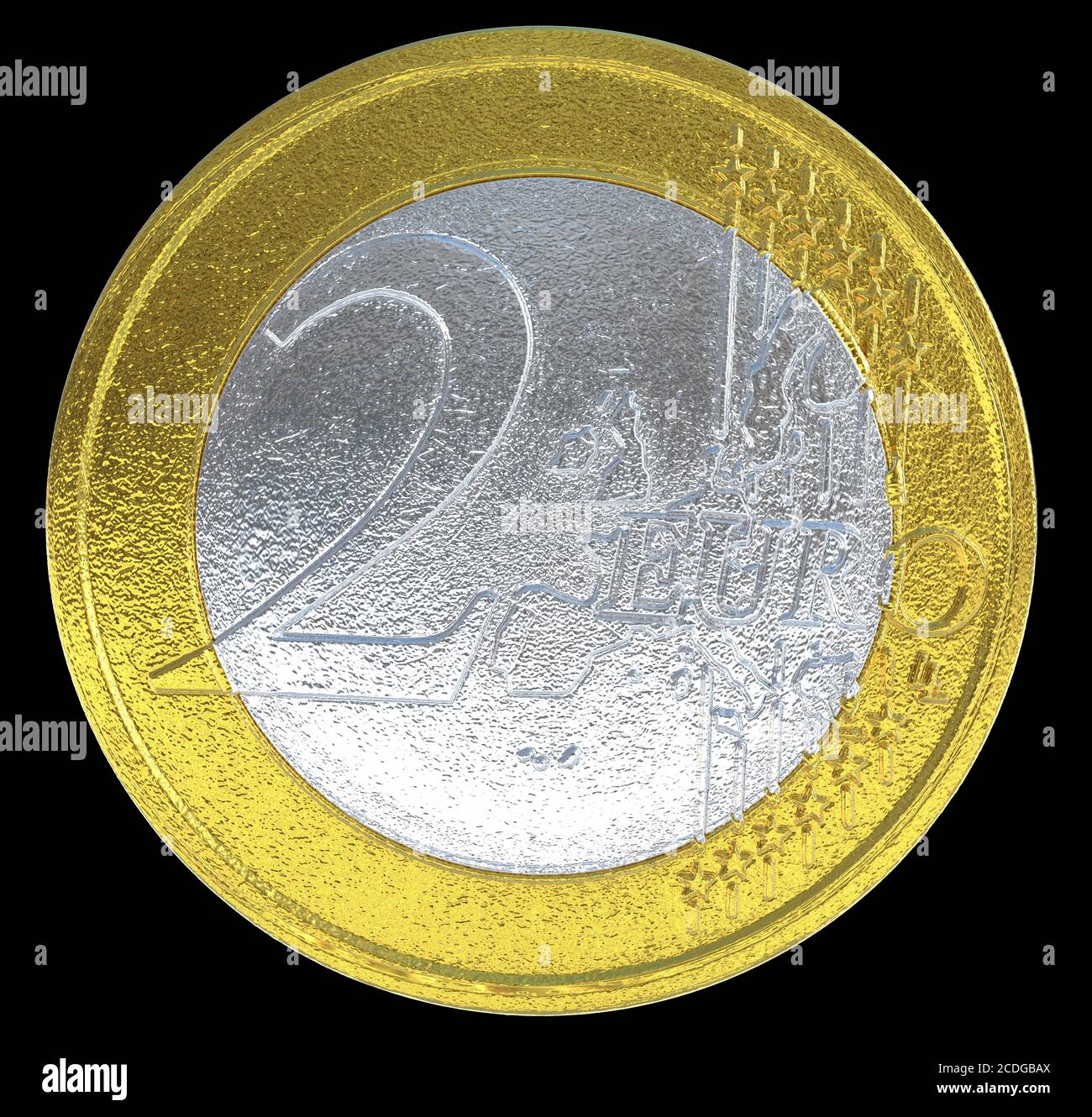 2 Euro coin: European currency Stock Photo - Alamy