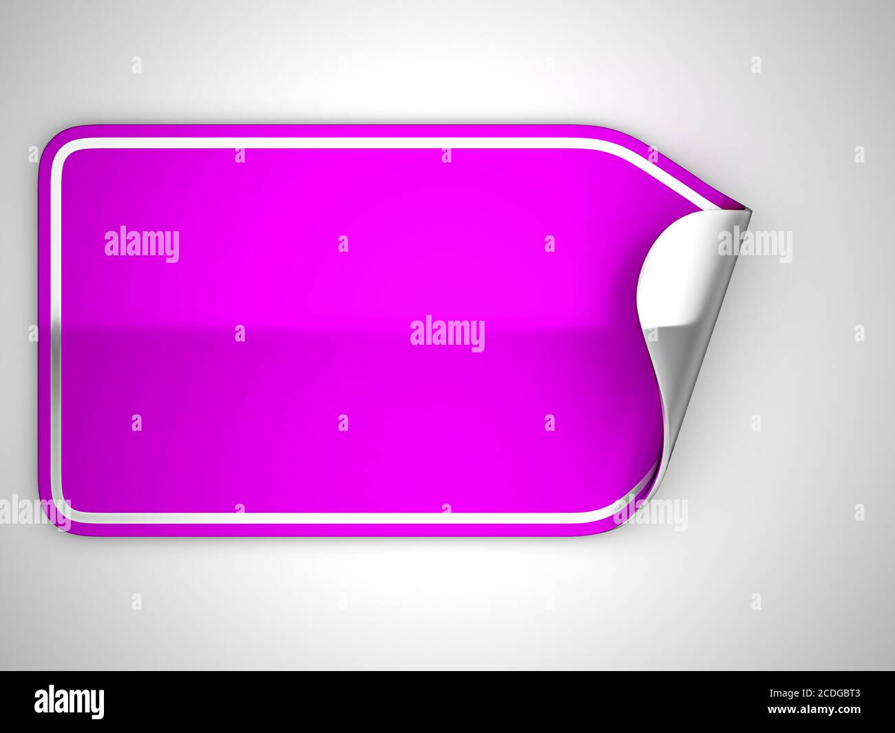 Magenta sticker or label over grey Stock Photo - Alamy