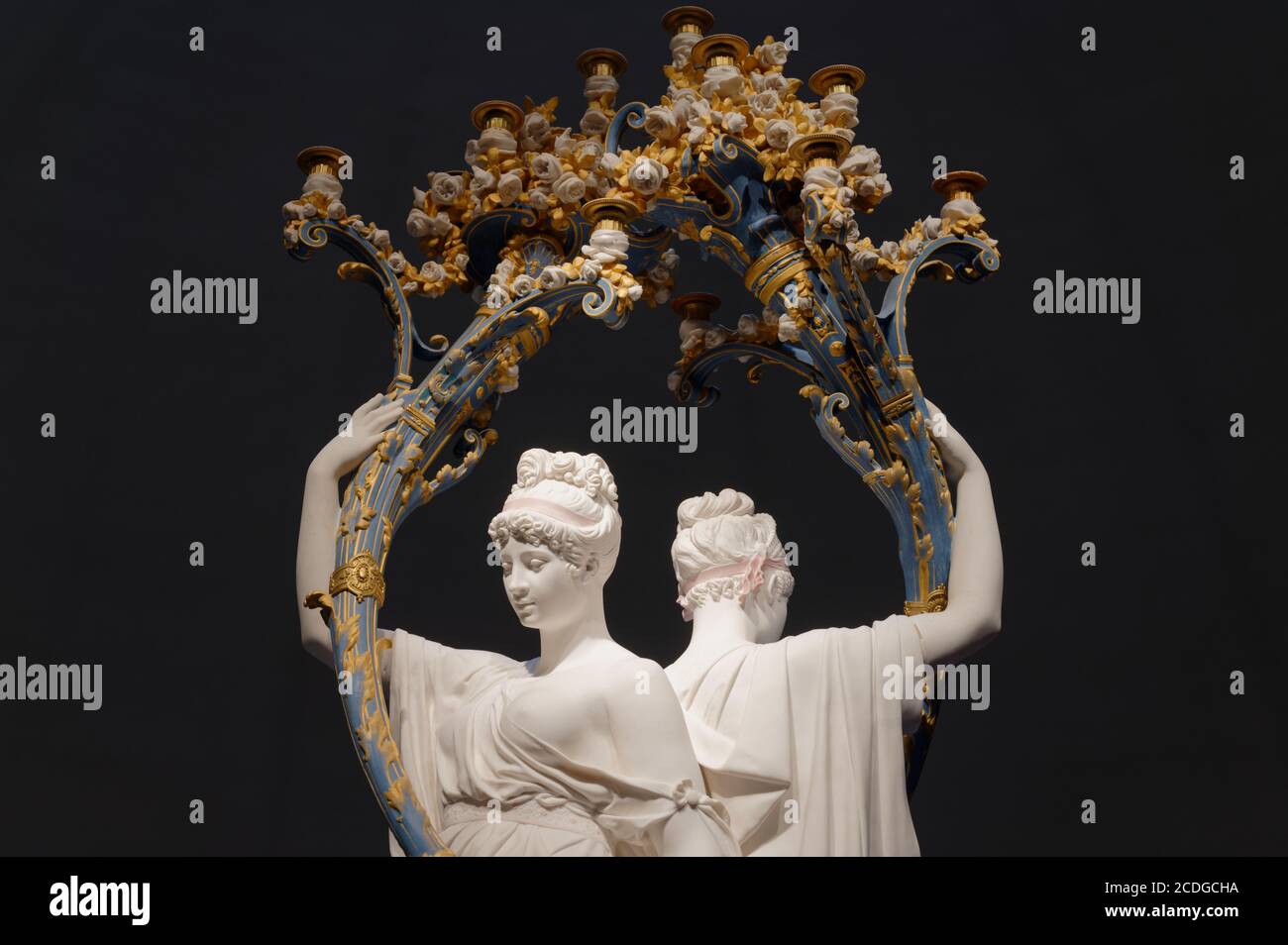 Ceramic statuette in the exhibition of the Sevres National Ceramics ...