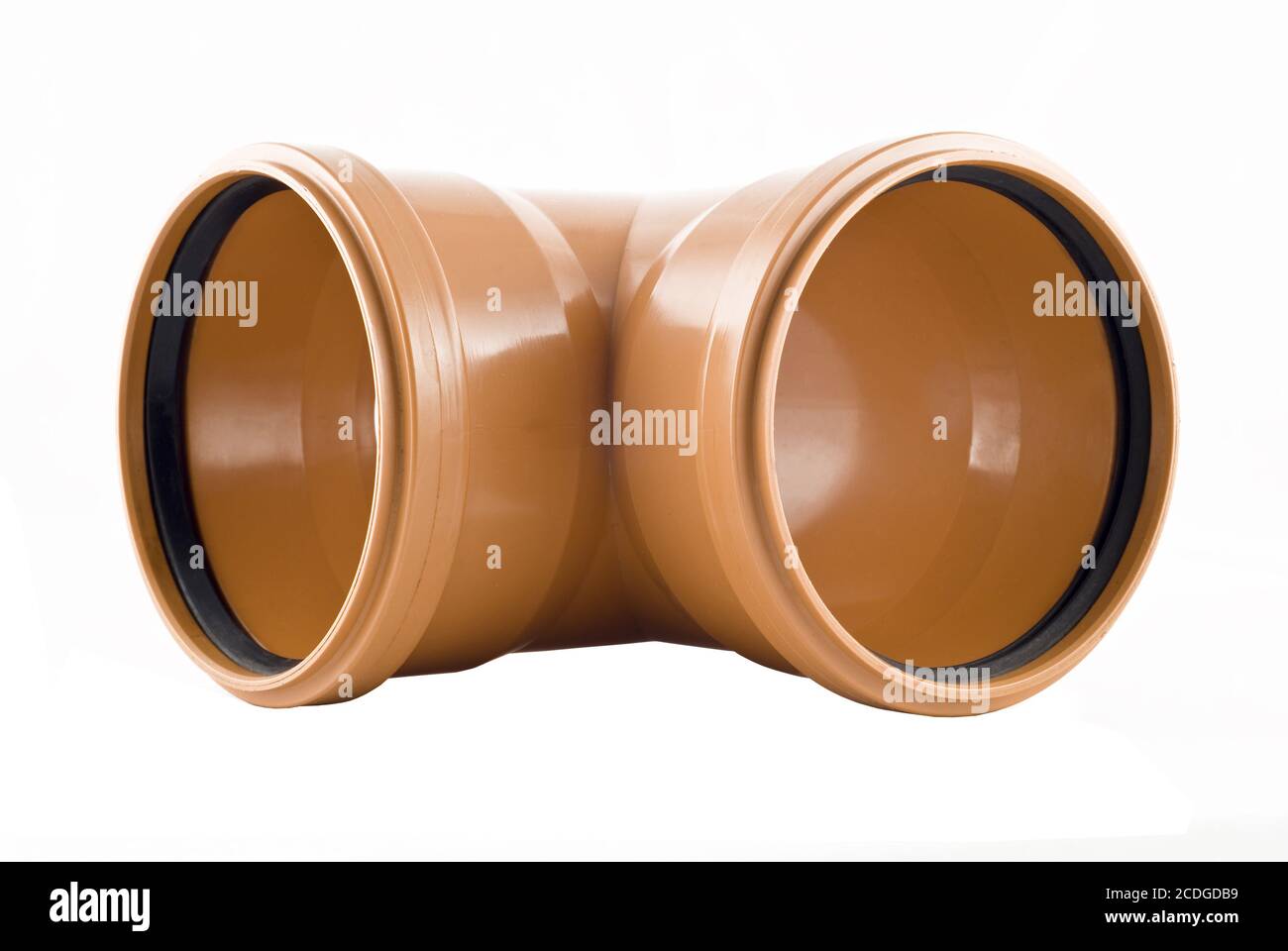 Plastic T-shaped sewer tube isolated Stock Photo - Alamy