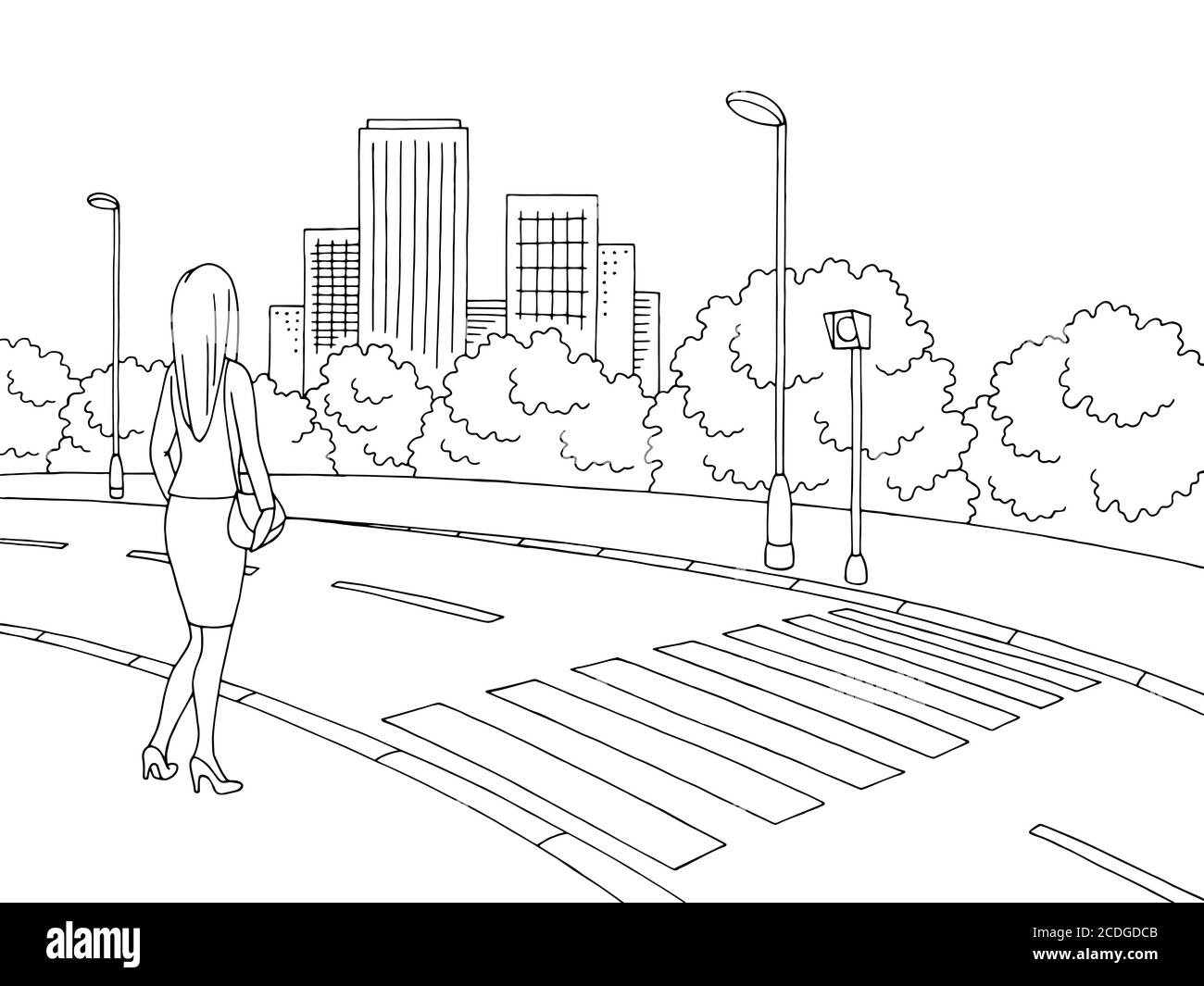 Woman waiting traffic Stock Vector Images - Alamy