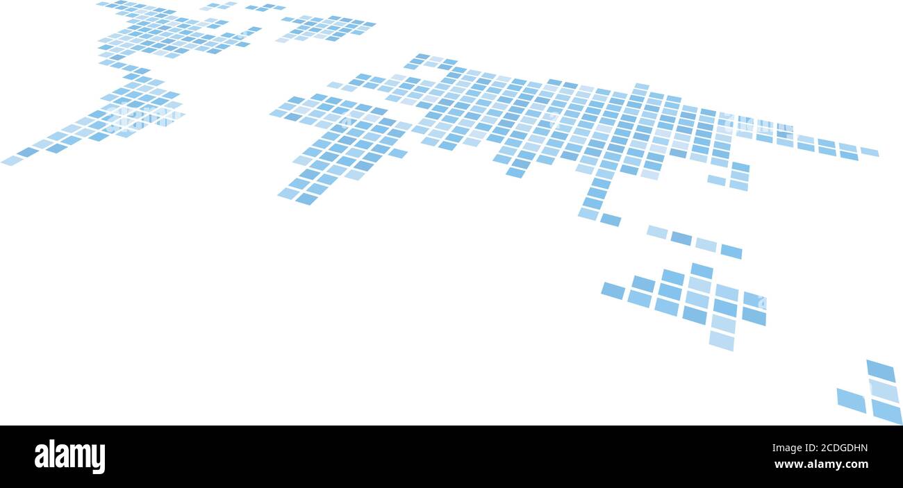 Pixelized map of World. Side perspective. Black vector map Stock Vector ...