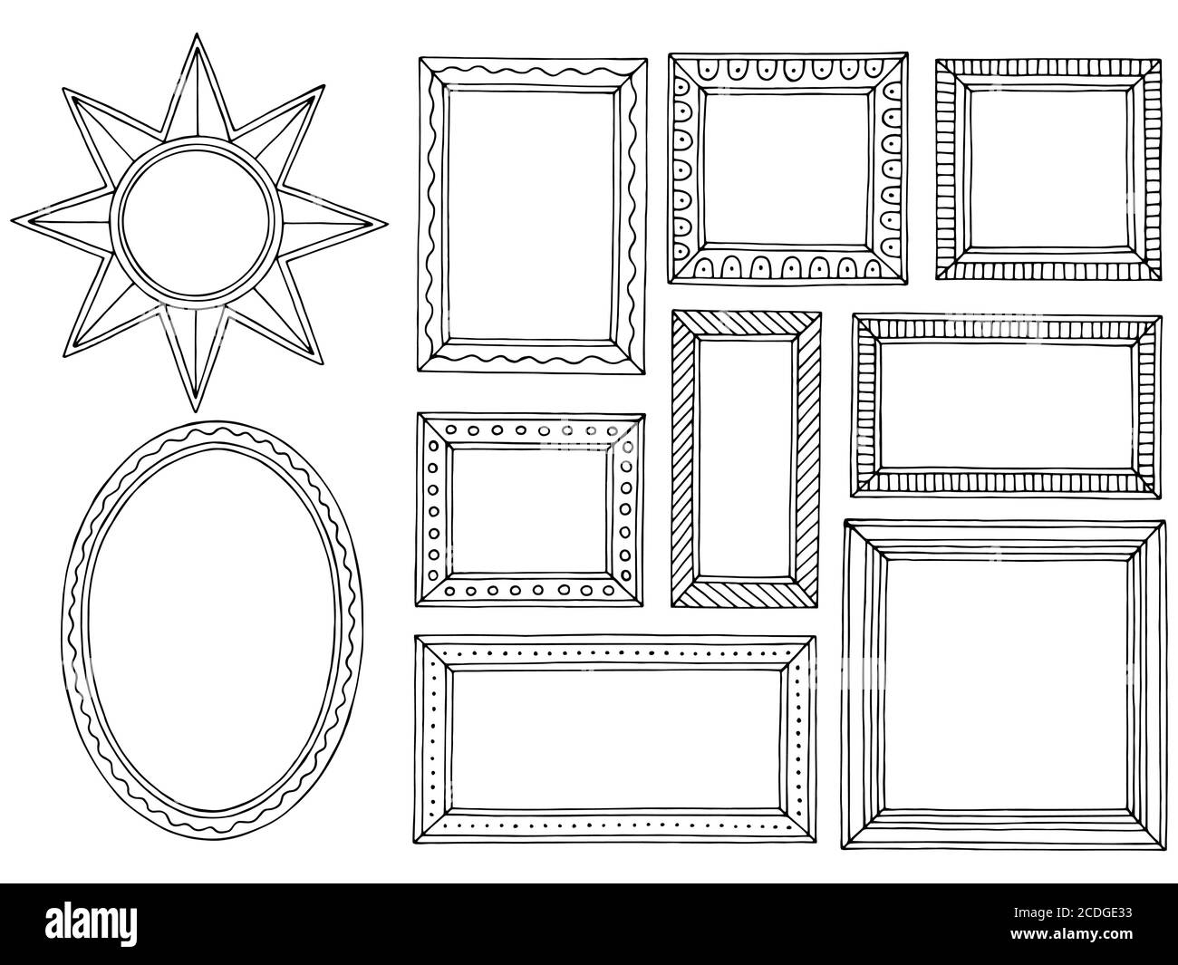 Vintage frame set vector Cut Out Stock Images & Pictures - Alamy
