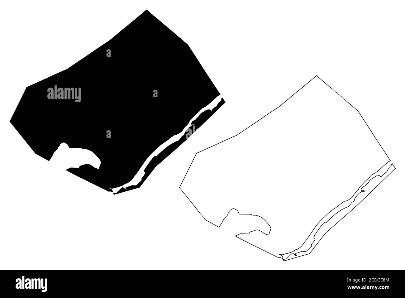 Moundou City (Republic of Chad, Logone Occidental Region) map vector ...