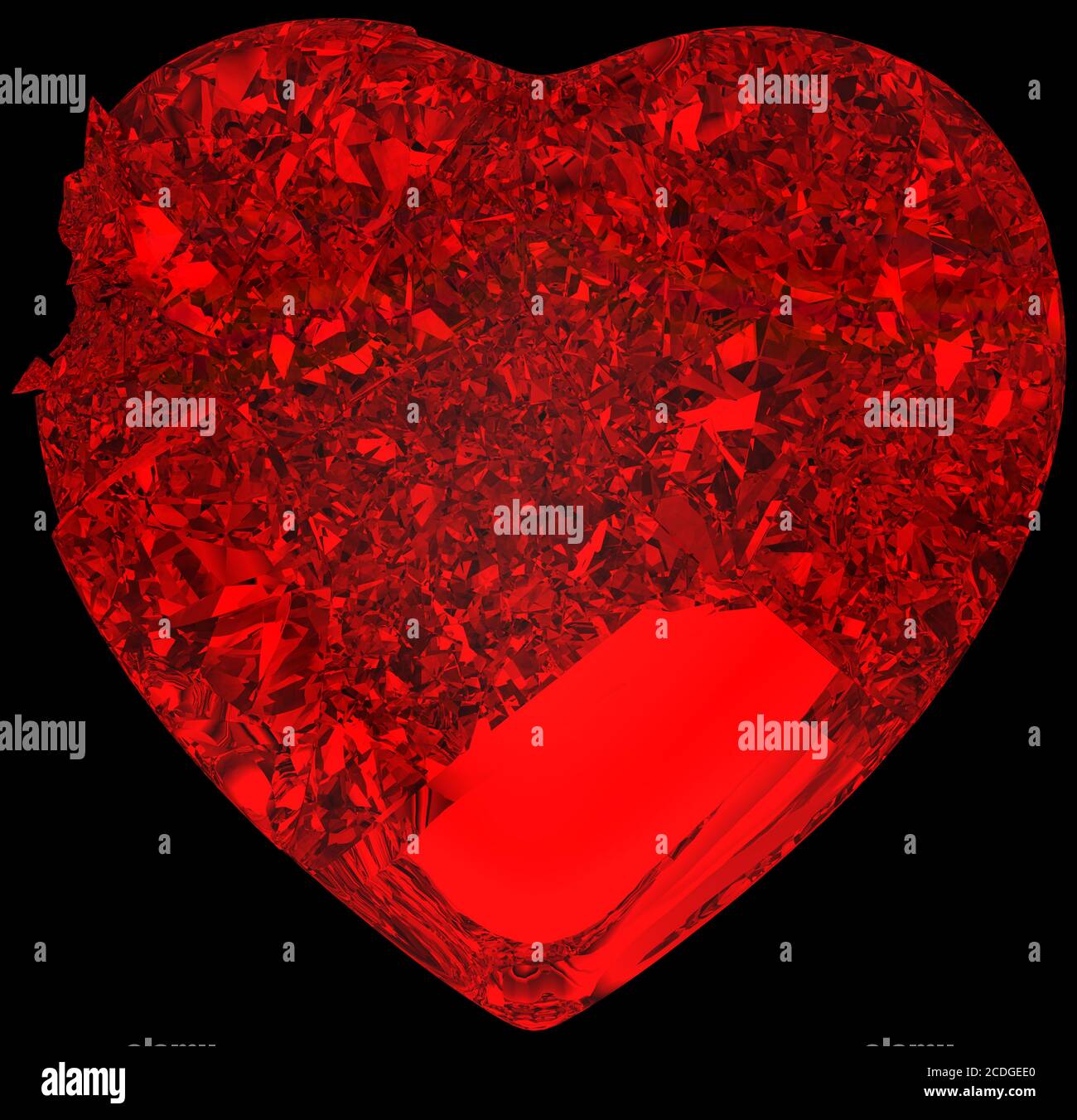 Red Broken crystal Heart: unrequited love Stock Photo - Alamy