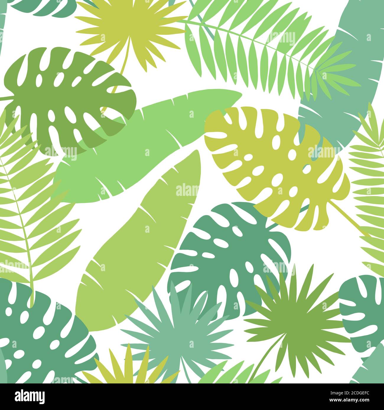 Palm leaf graphic green color seamless pattern background sketch ...
