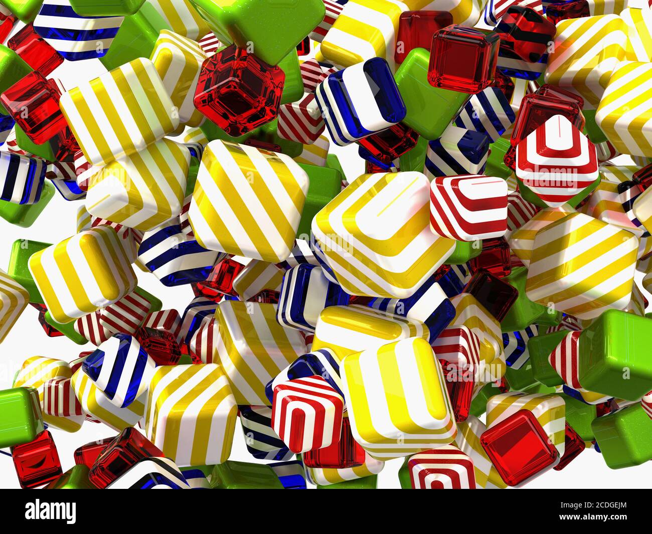 Colorful Abstract cubes or candies isolated Stock Photo - Alamy