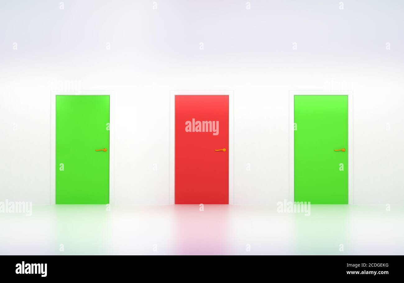 Three green doors hi-res stock photography and images - Alamy