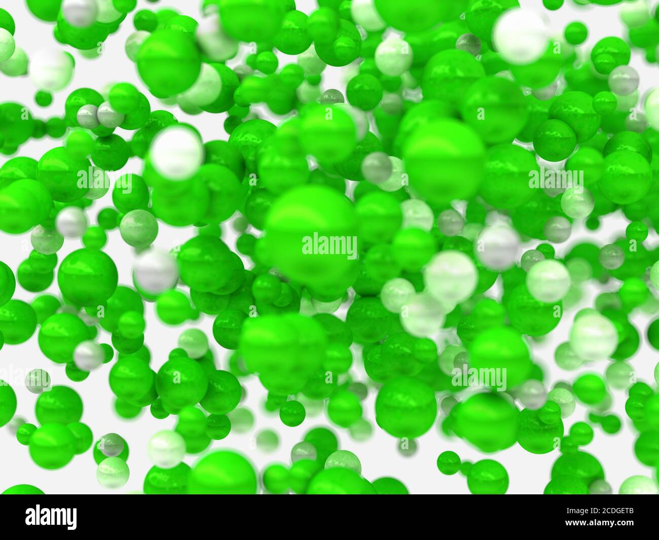Green and white orbs over white background Stock Photo - Alamy