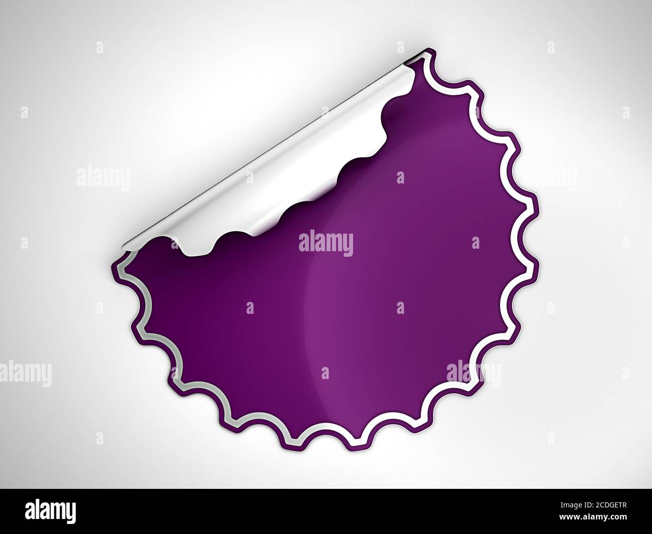 Purple round bent sticker or label Stock Photo - Alamy