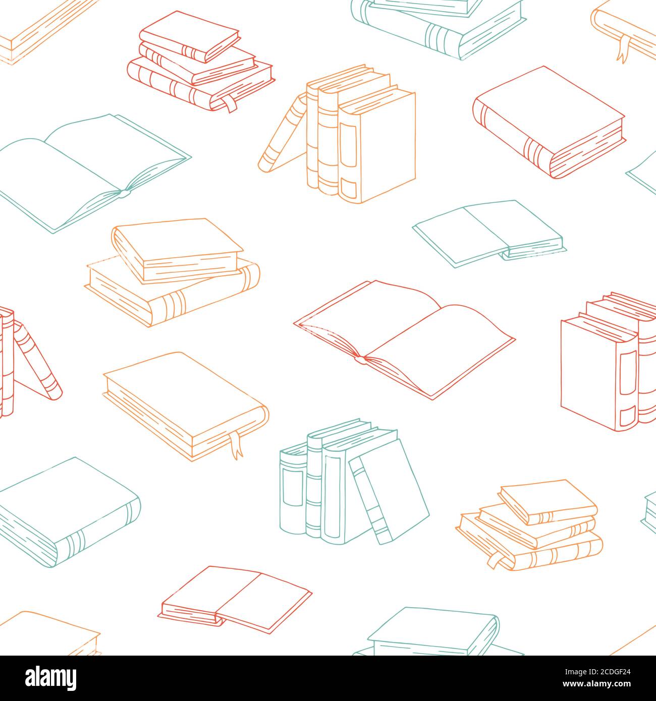 Books graphic color seamless pattern background sketch illustration ...