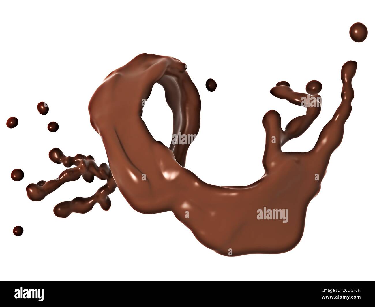 Splash Liquid chocolate isolated over white Stock Photo - Alamy