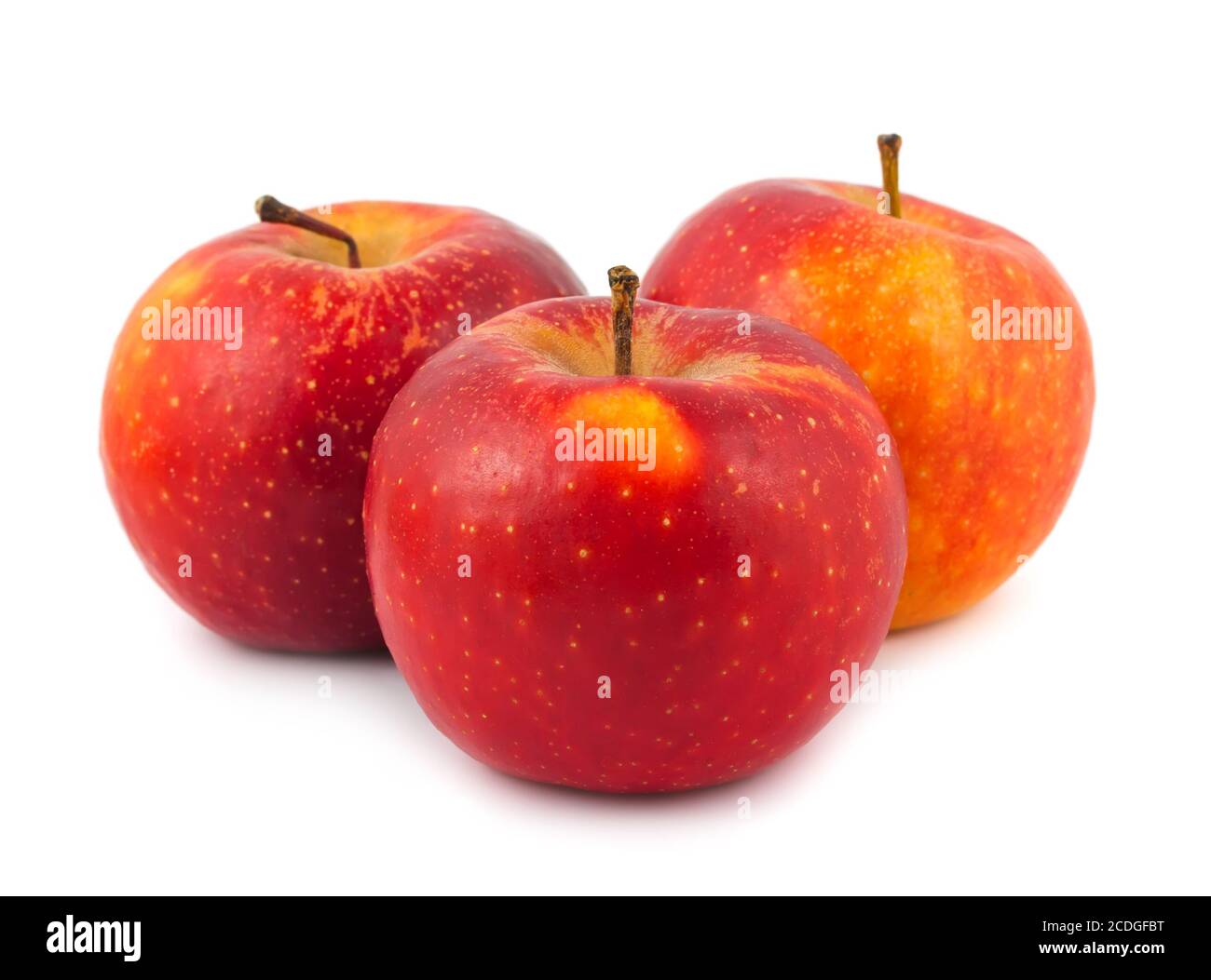 Three red apples Stock Photo - Alamy