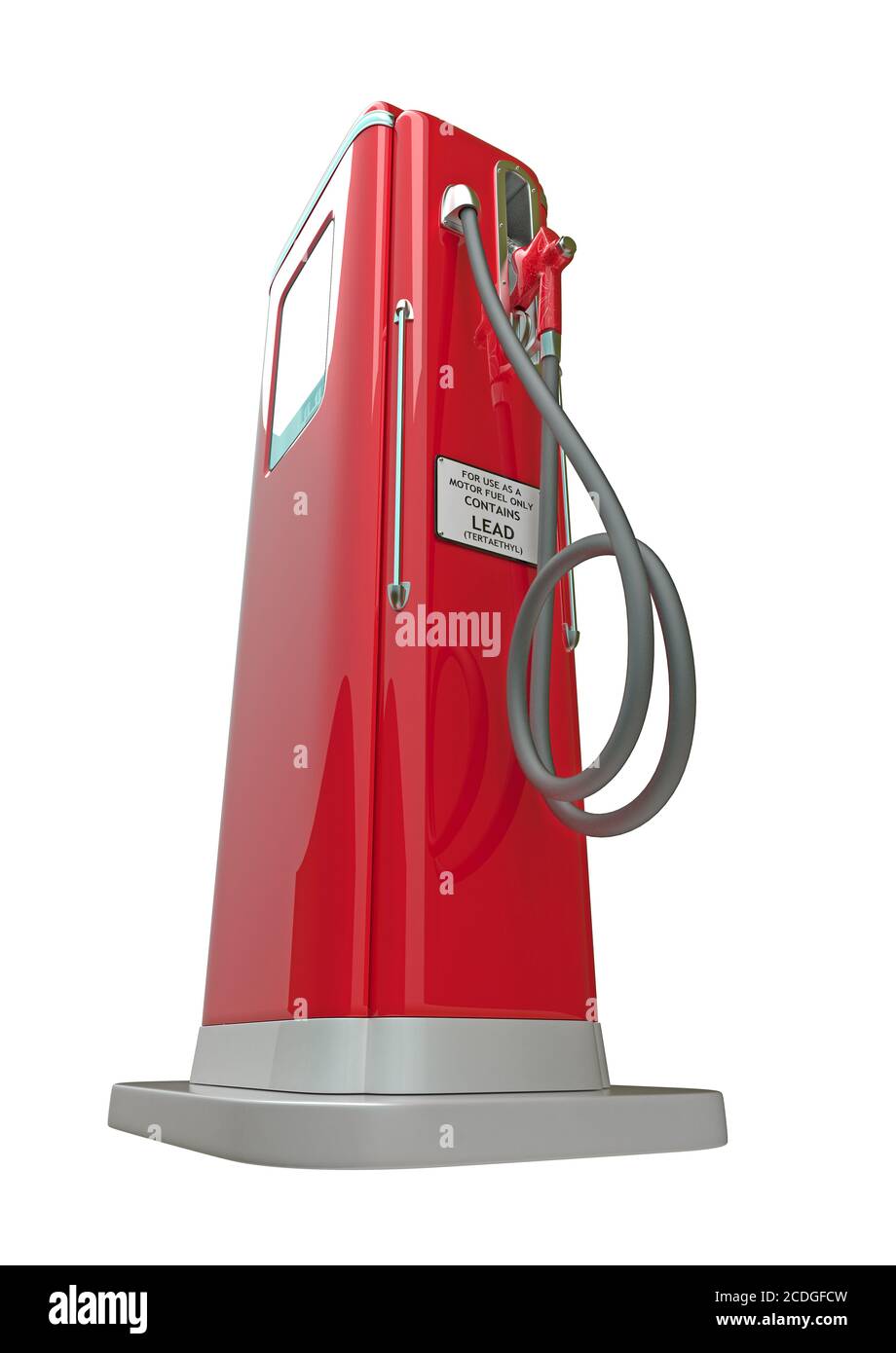 Red fuel pump isolated over white background Stock Photo - Alamy