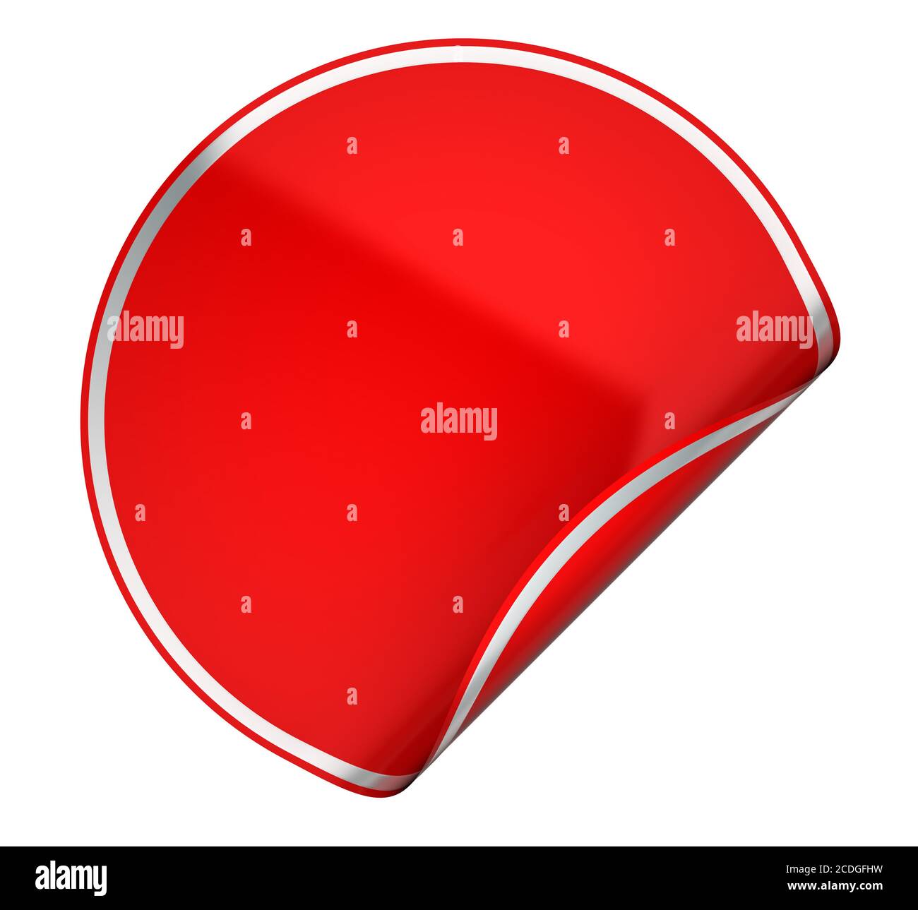 Red round sticker or label on white Stock Photo - Alamy