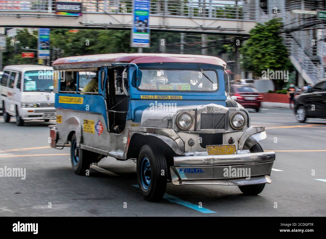 Manila, Philippines. 28th Aug, 2020. A jeepney is seen on a road in ...