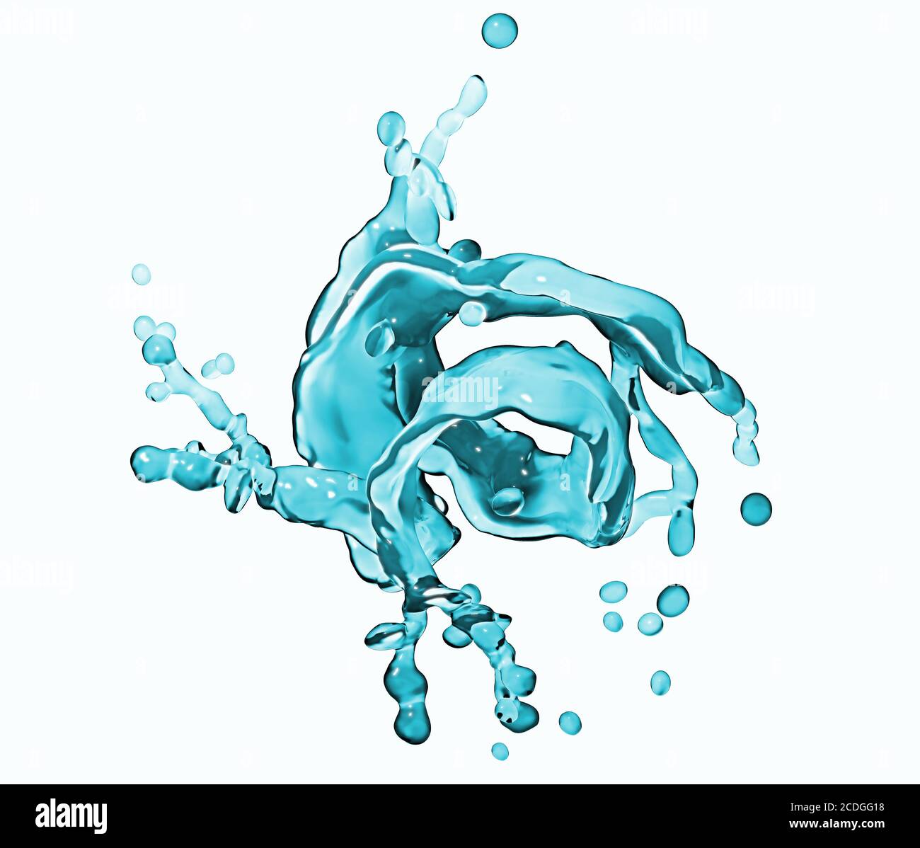 Splash of water with droplets isolated Stock Photo - Alamy