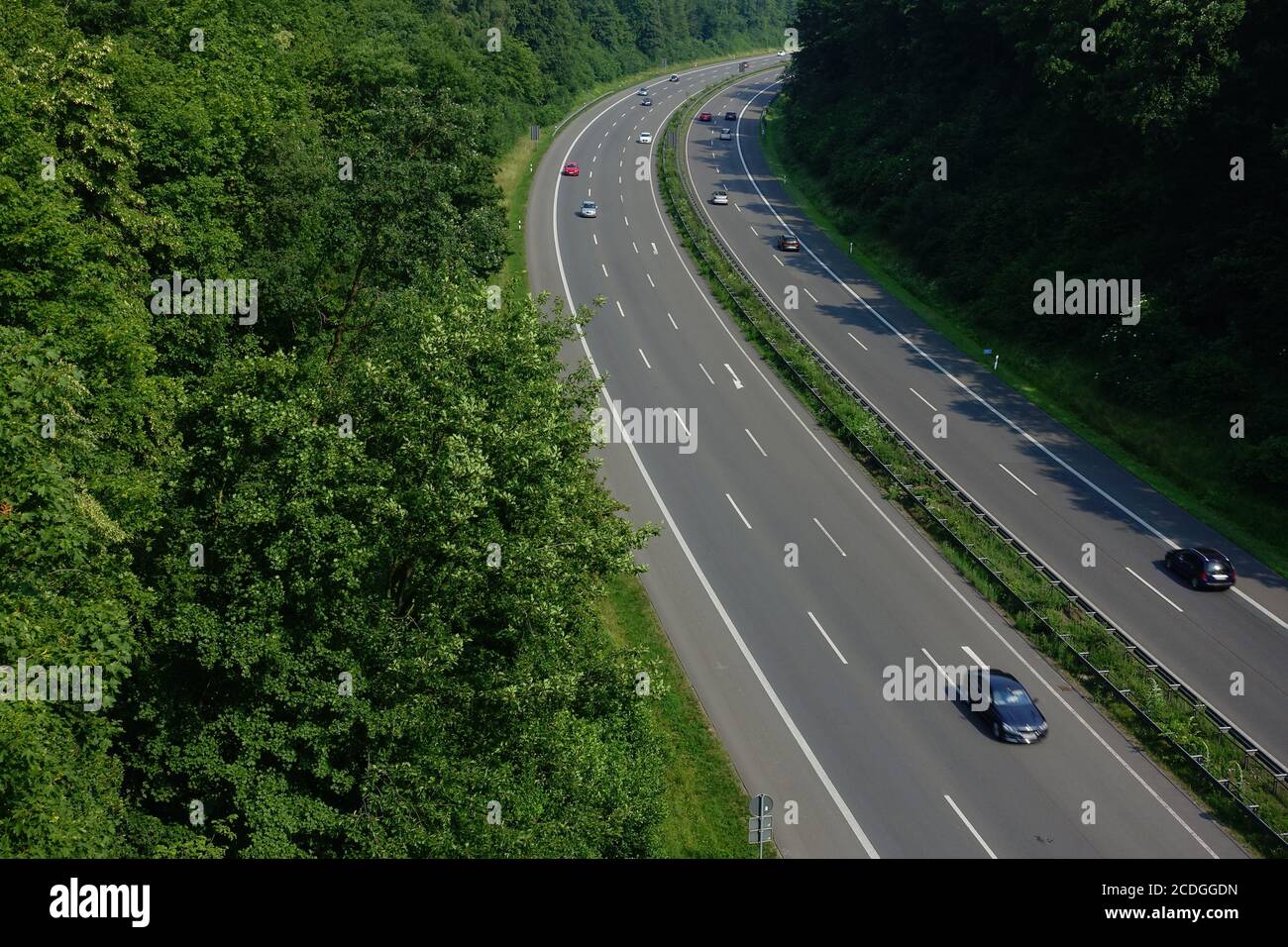 Aerial shot of a highway Stock Photo - Alamy