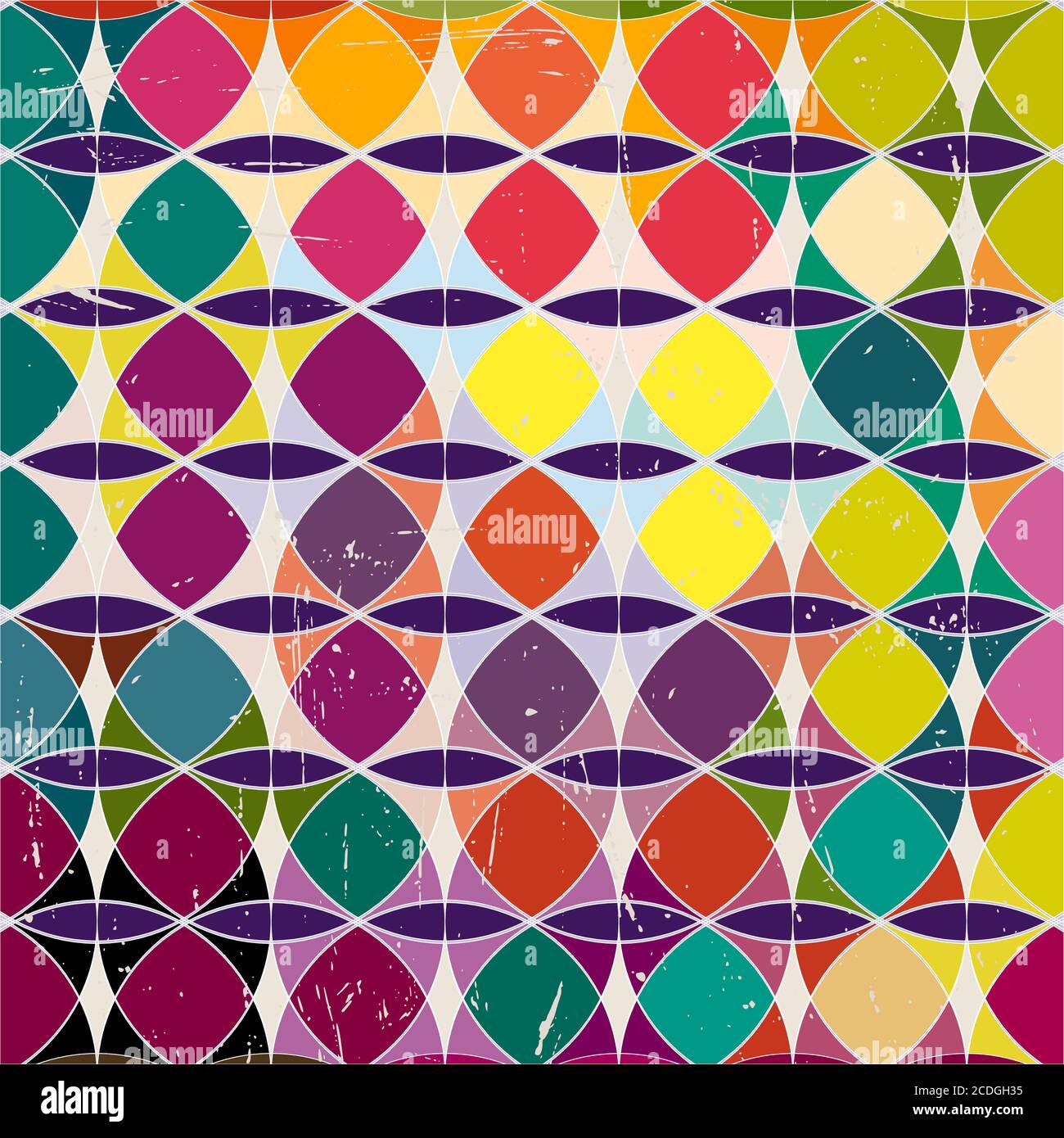 abstract geometric pattern background, retro/vintage style, with circle ...
