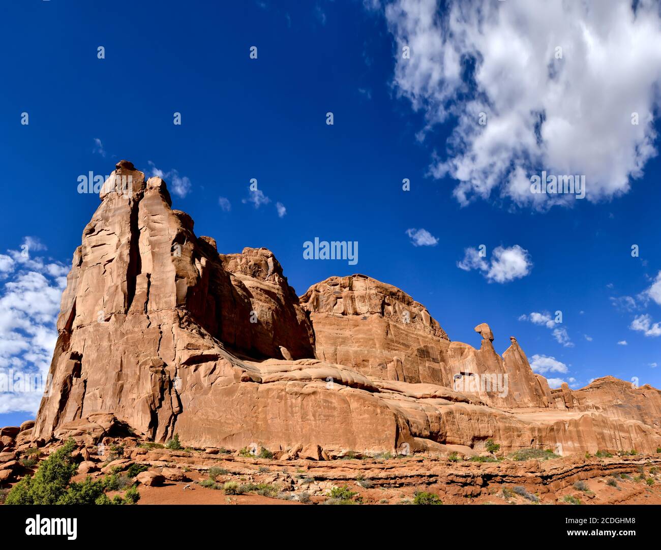 Red Rock formation with blue sky at Arches National Park, Utah Stock ...
