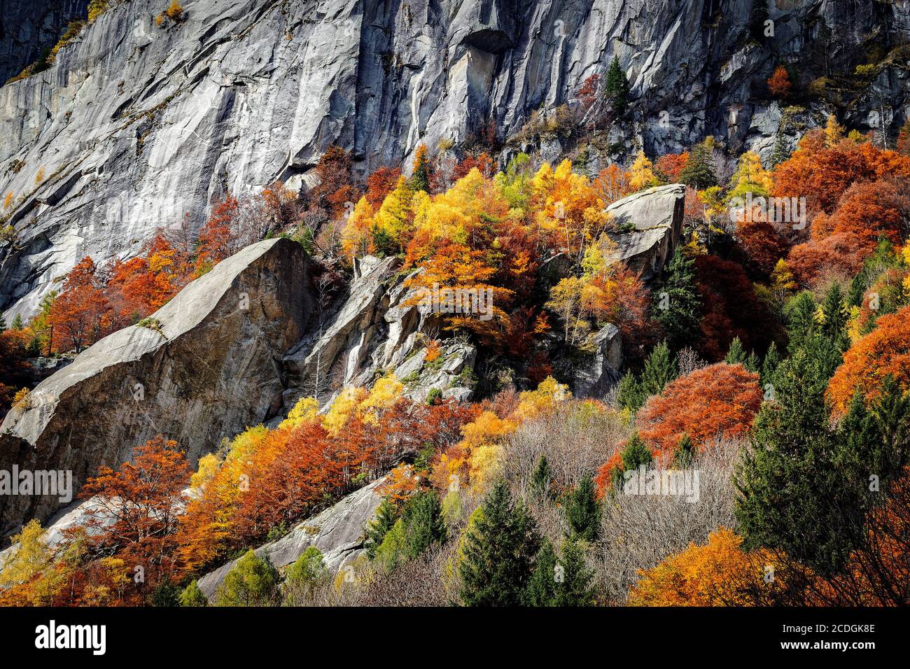 Val Masino - Val di Mello - Valtellina (IT) - Aerial view - Granite ...