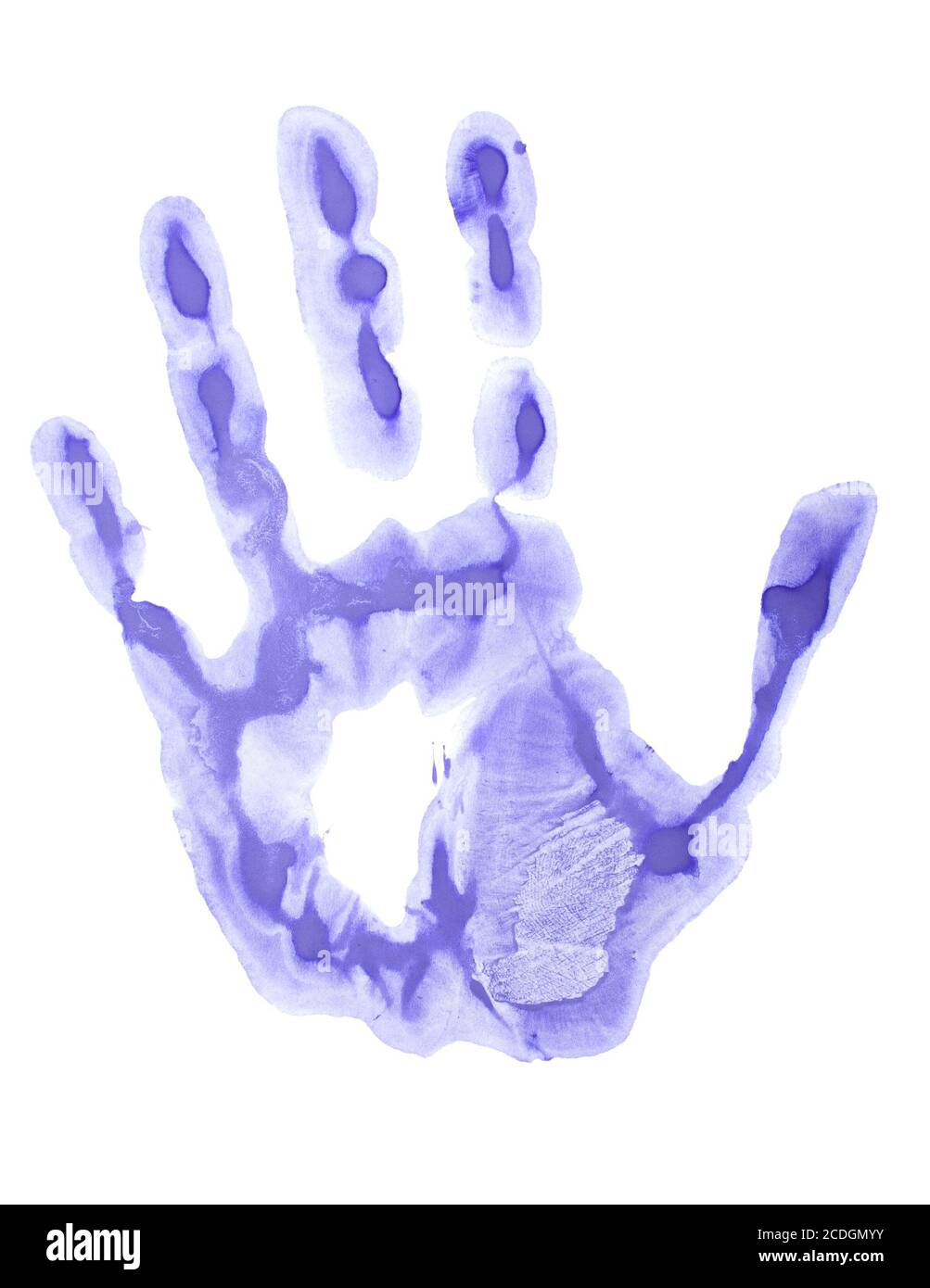 Hand print with violet color Stock Photo - Alamy