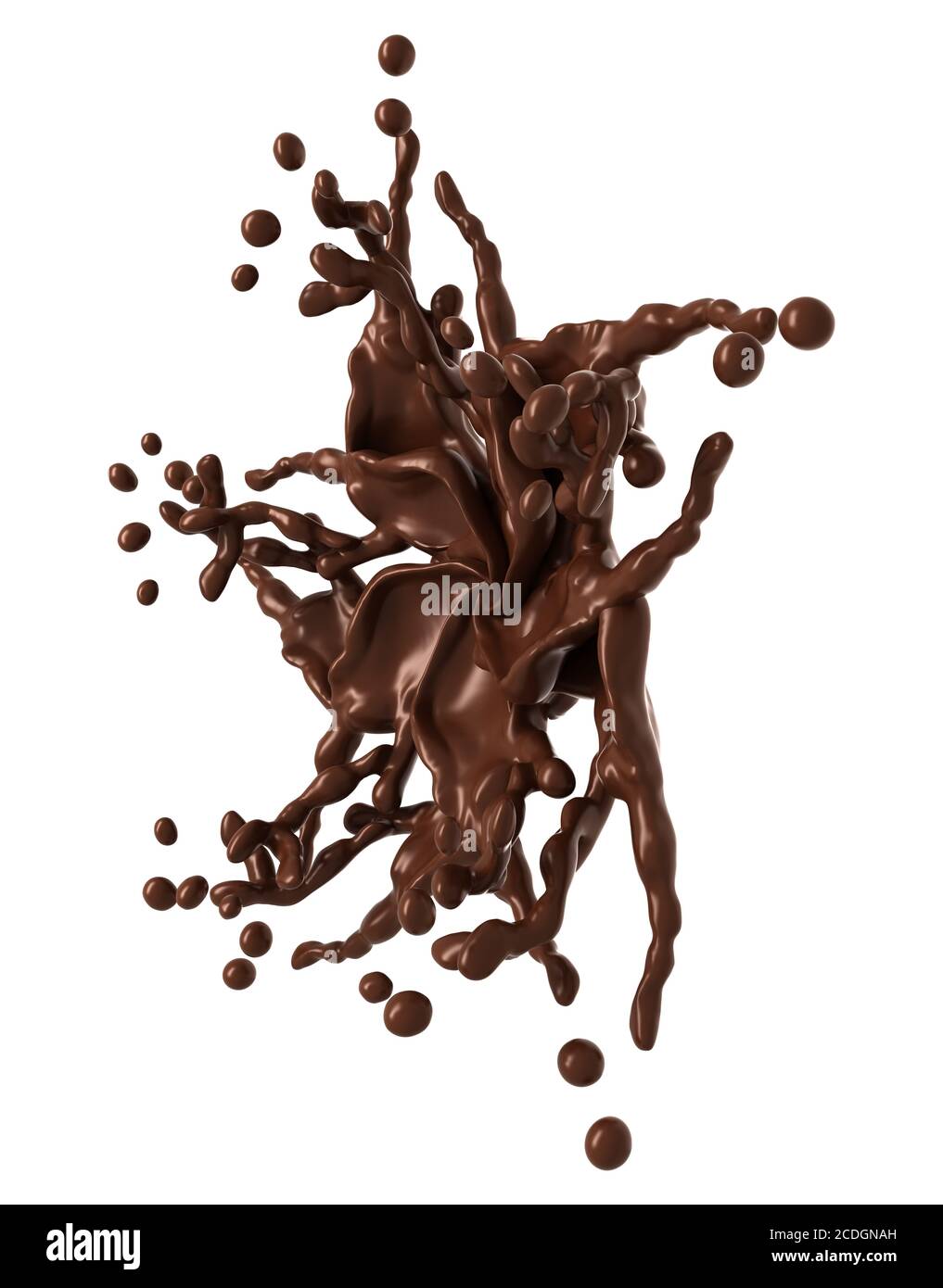 Splash: Liquid chocolate star shape with drops Stock Photo - Alamy