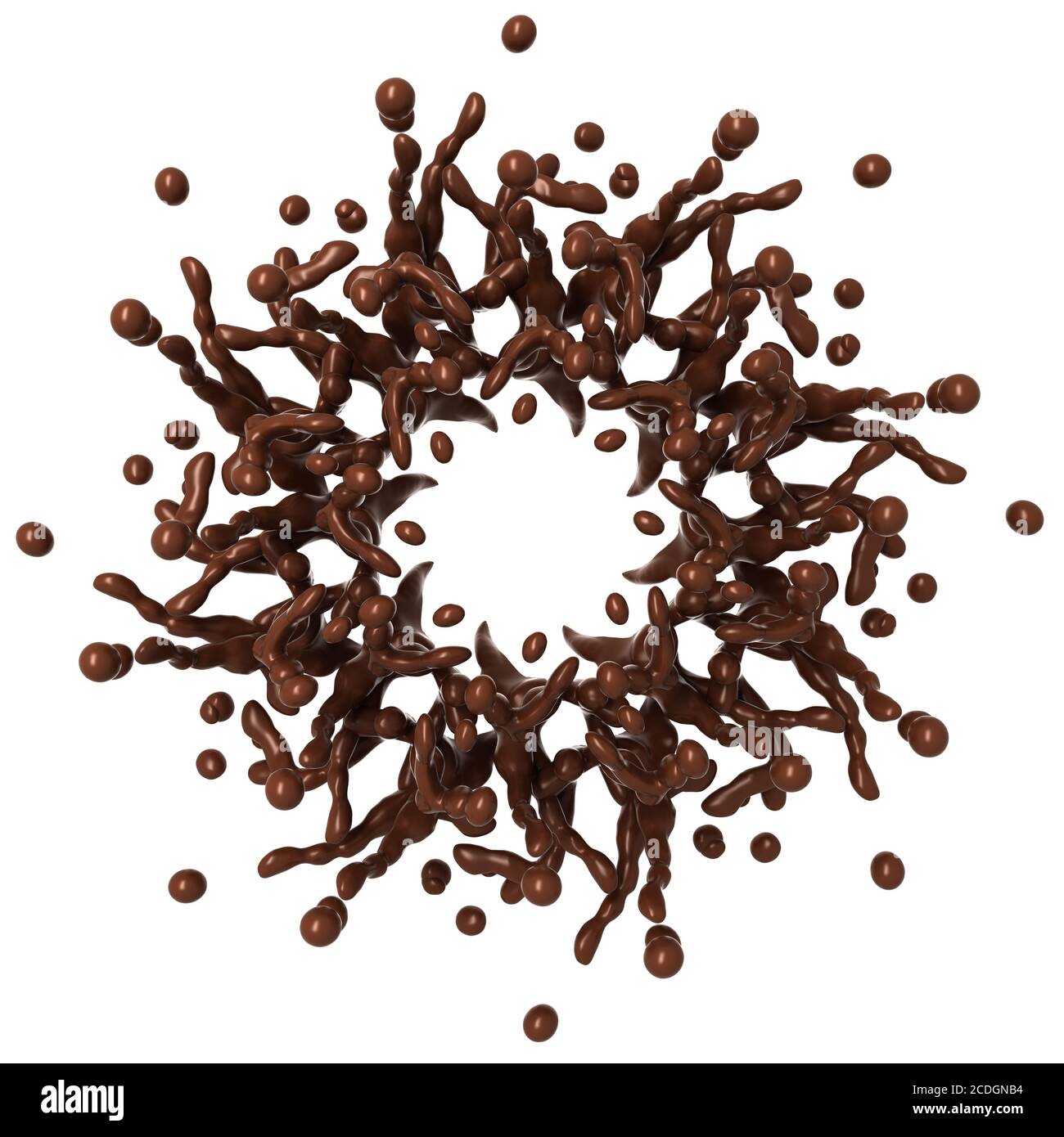 Liquid chocolate splash with drops isolated Stock Photo - Alamy